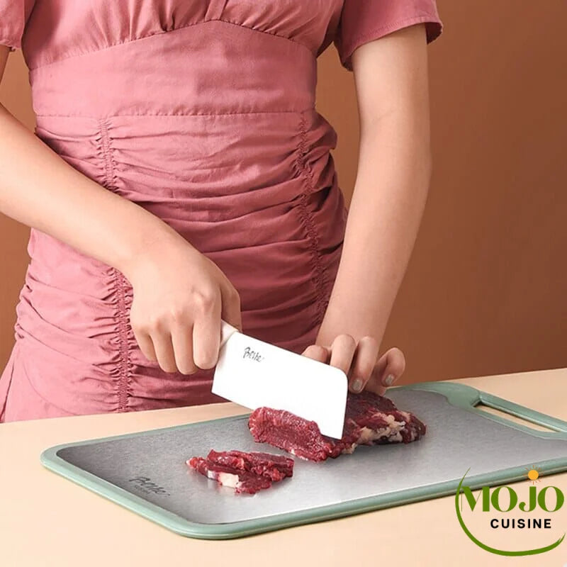Planche à découpe plastique et inox – Mojo Cuisine